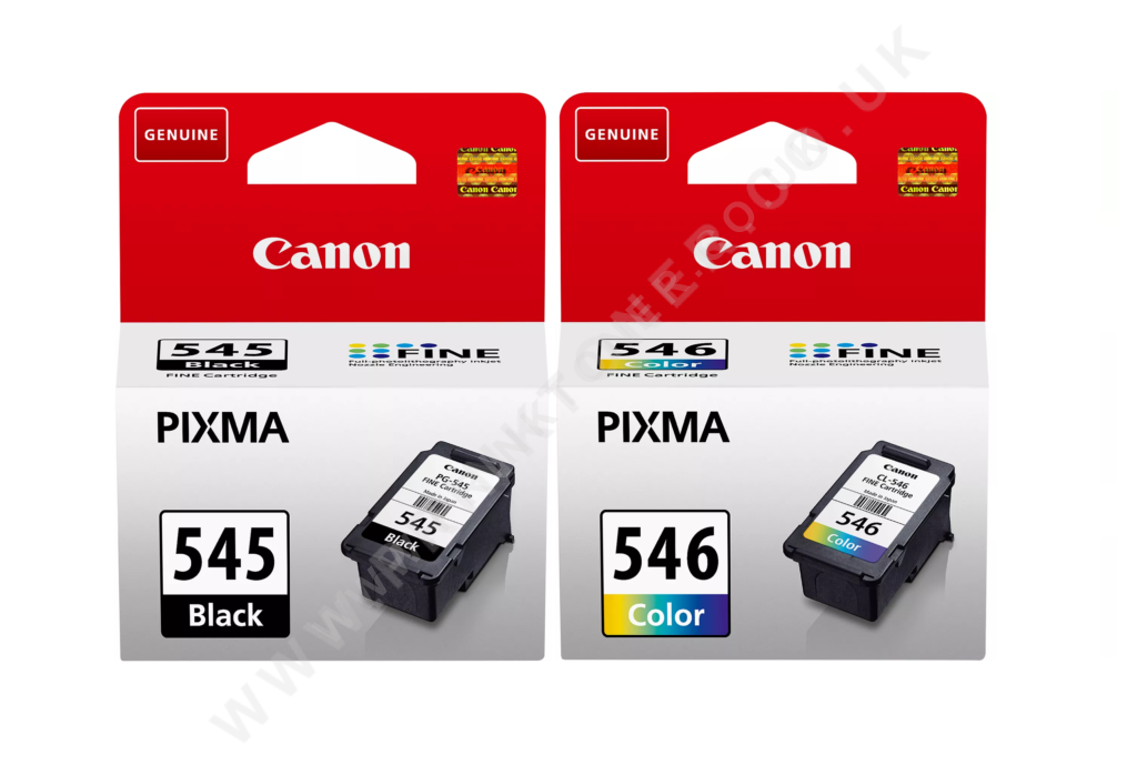 Canon PG-545 CL-546 Black & Tri-Colour Ink Cartridges - Prinktoner Ltd