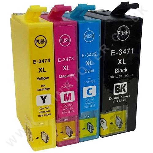 Compatible Epson 34XL / T3476 Ink Cartridges Full Set T3471, T3472 ...