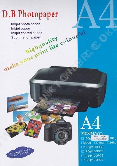 A4 Gloss Photo Paper 135gsm 100 Sheets White - Prinktoner Ltd