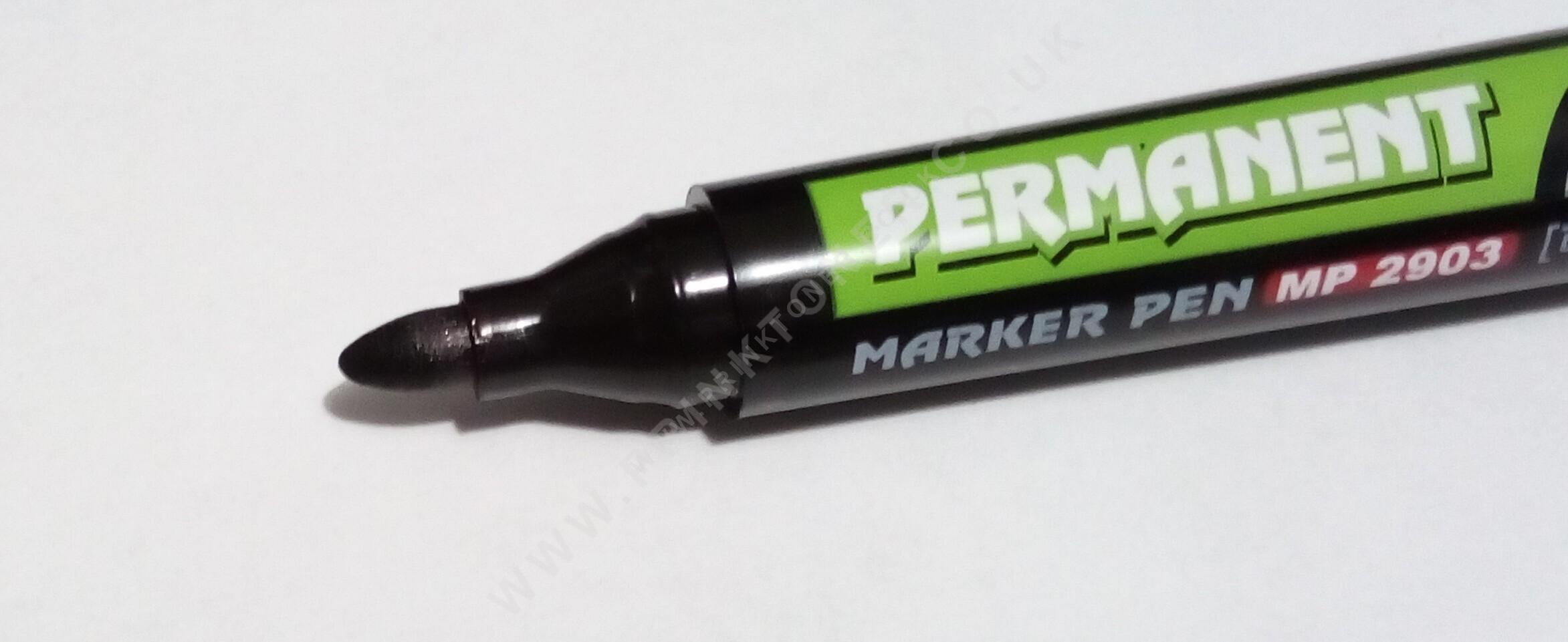 Permanent Marker Pen Black Bullet/Round Tip (Pack of 12) - Prinktoner Ltd