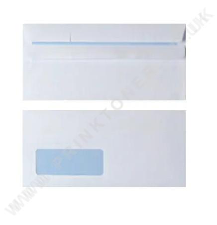 DL Window Envelopes White 110 x 220mm 80gsm Self Seal (Pack of 50 ...