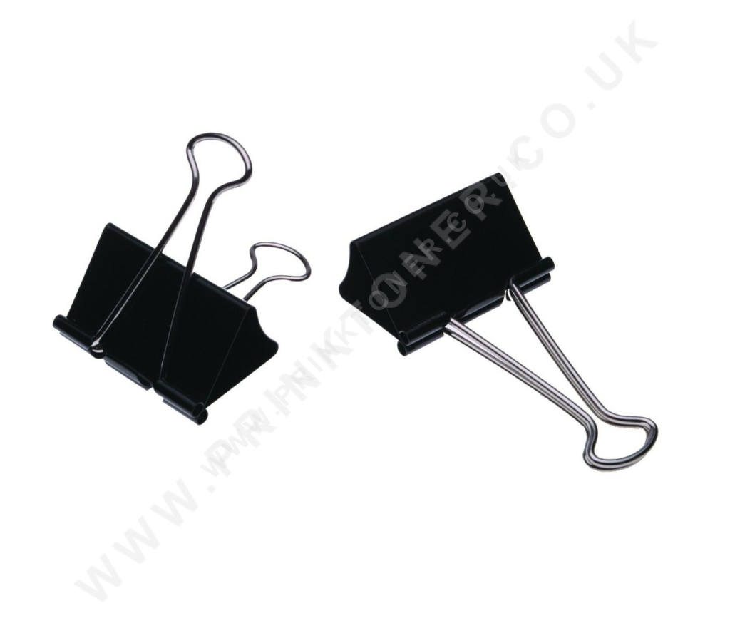 Foldback Clips 25mm Black (Pack of 10) - Prinktoner Ltd