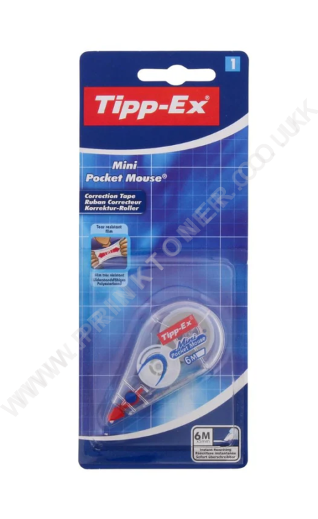 Tipp-EX Mini Pocket Mouse Correction Tape Roller 5mm x 6m - Prinktoner Ltd