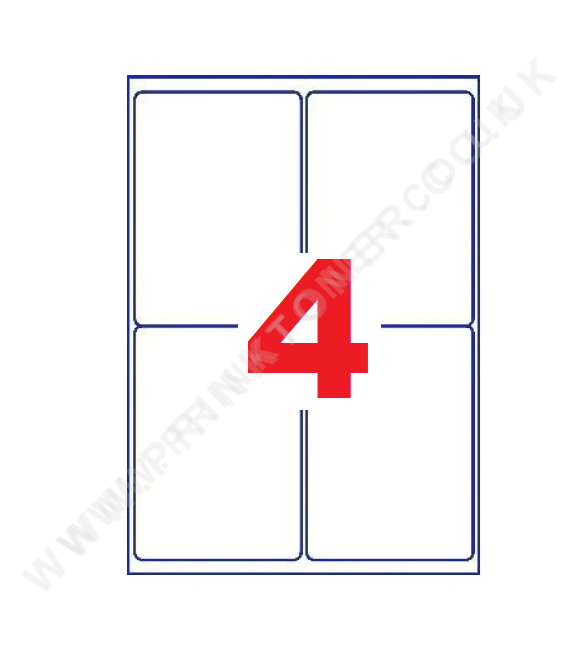 400 Adhesive Labels 4 per A4 Sheet White 100 Sheets - Prinktoner Ltd