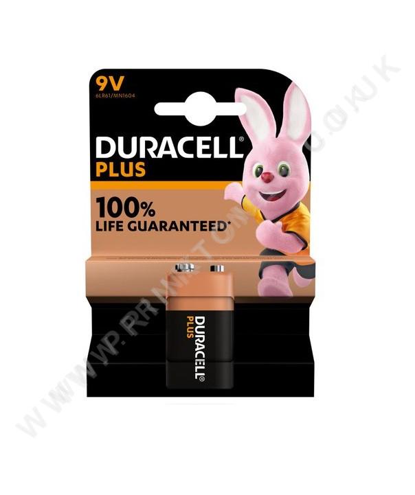 Duracell Plus 9V Alkaline Battery - Prinktoner Ltd