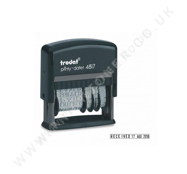Self Inking Dial A Phrase Word and Date Stamp Black Ink - Prinktoner Ltd