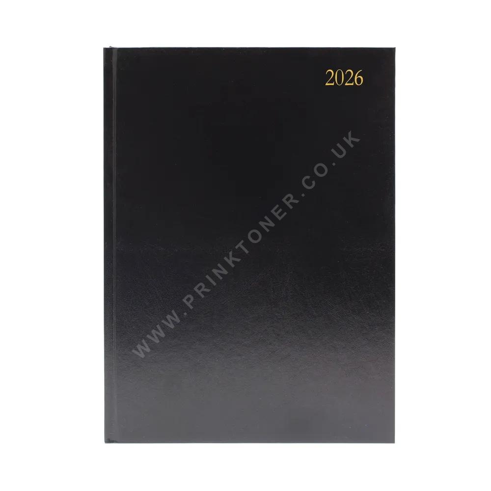 A5 Desk Diary Week To View Black 2026 - Prinktoner Ltd