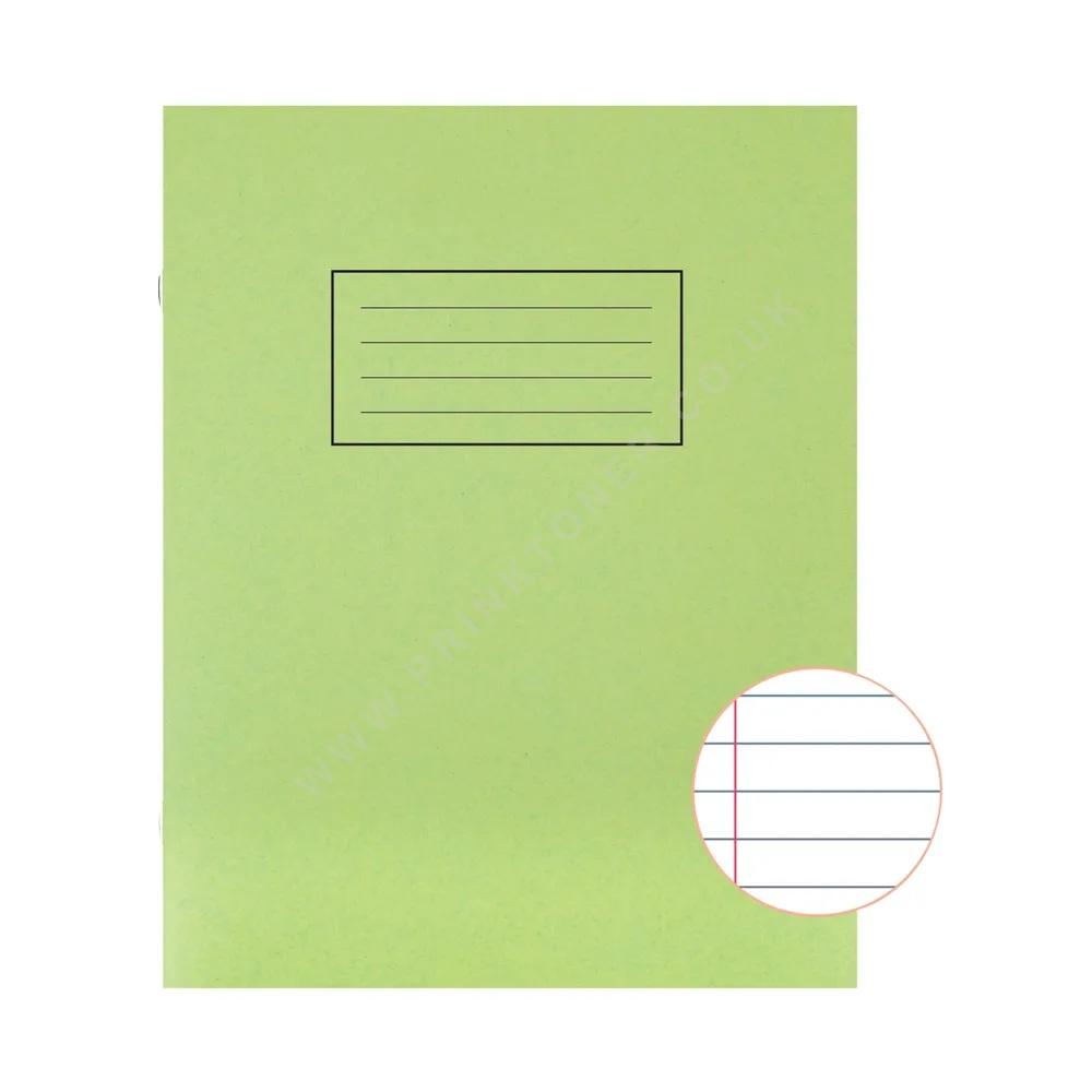 Exercise Book Green Ruled 229x178mm 80 Pages (Pack of 10) - Prinktoner Ltd