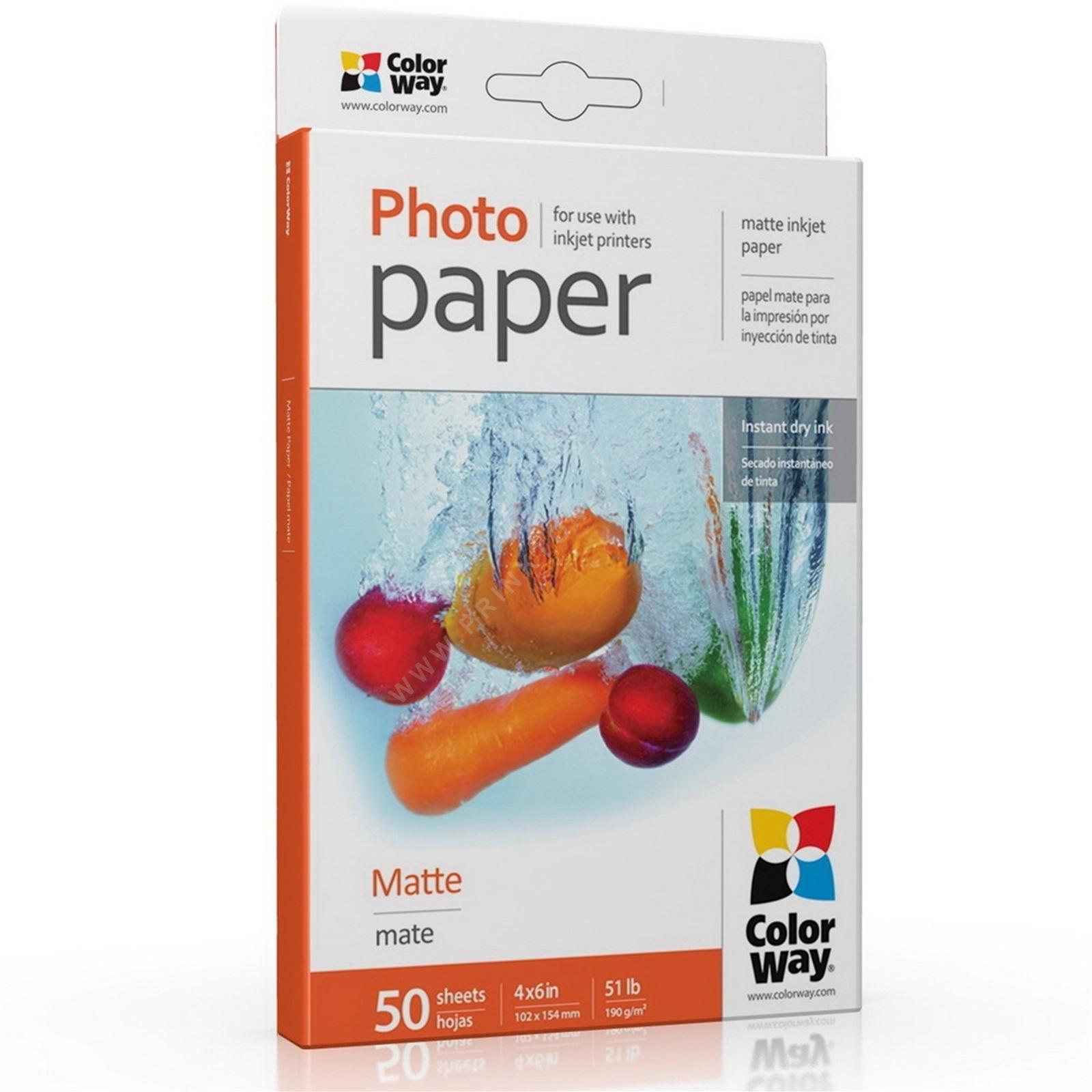 Photo Paper Matte 4" x 6" 190gms 50 Sheets - Prinktoner Ltd